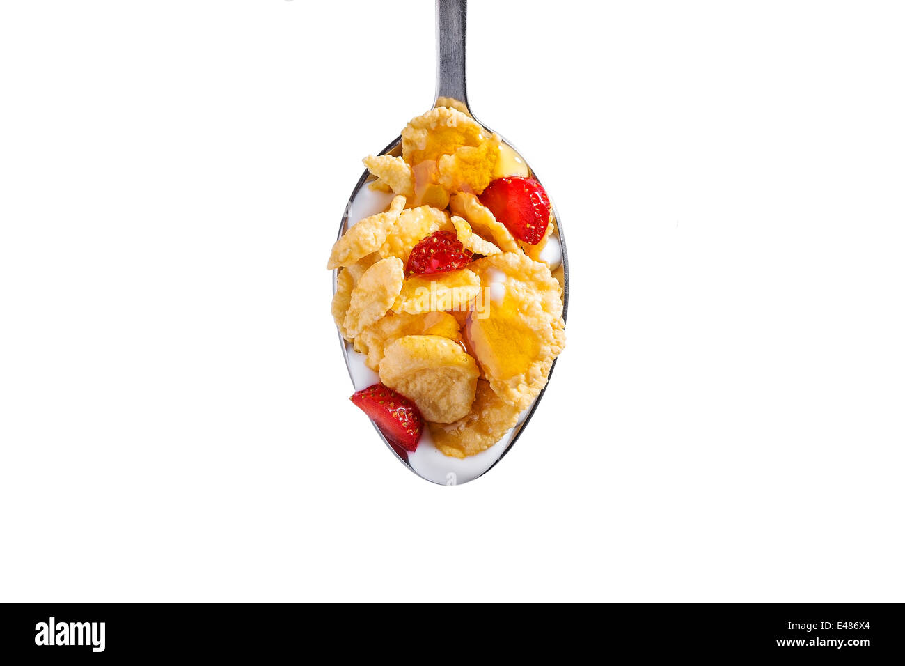 Spoon corn flakes milk hi-res stock photography and images - Alamy