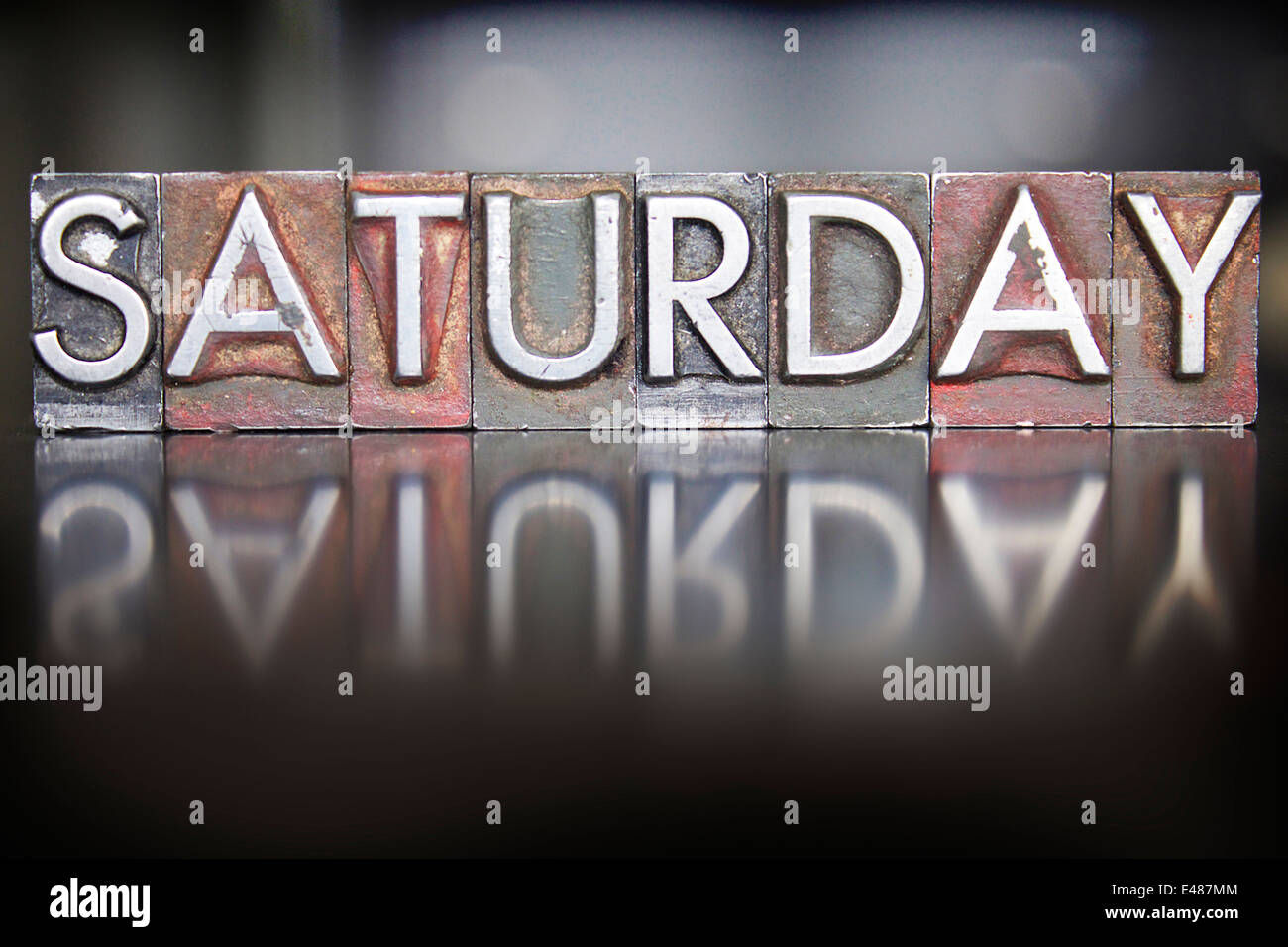 The word SATURDAY written in vintage letterpress type Stock Photo - Alamy
