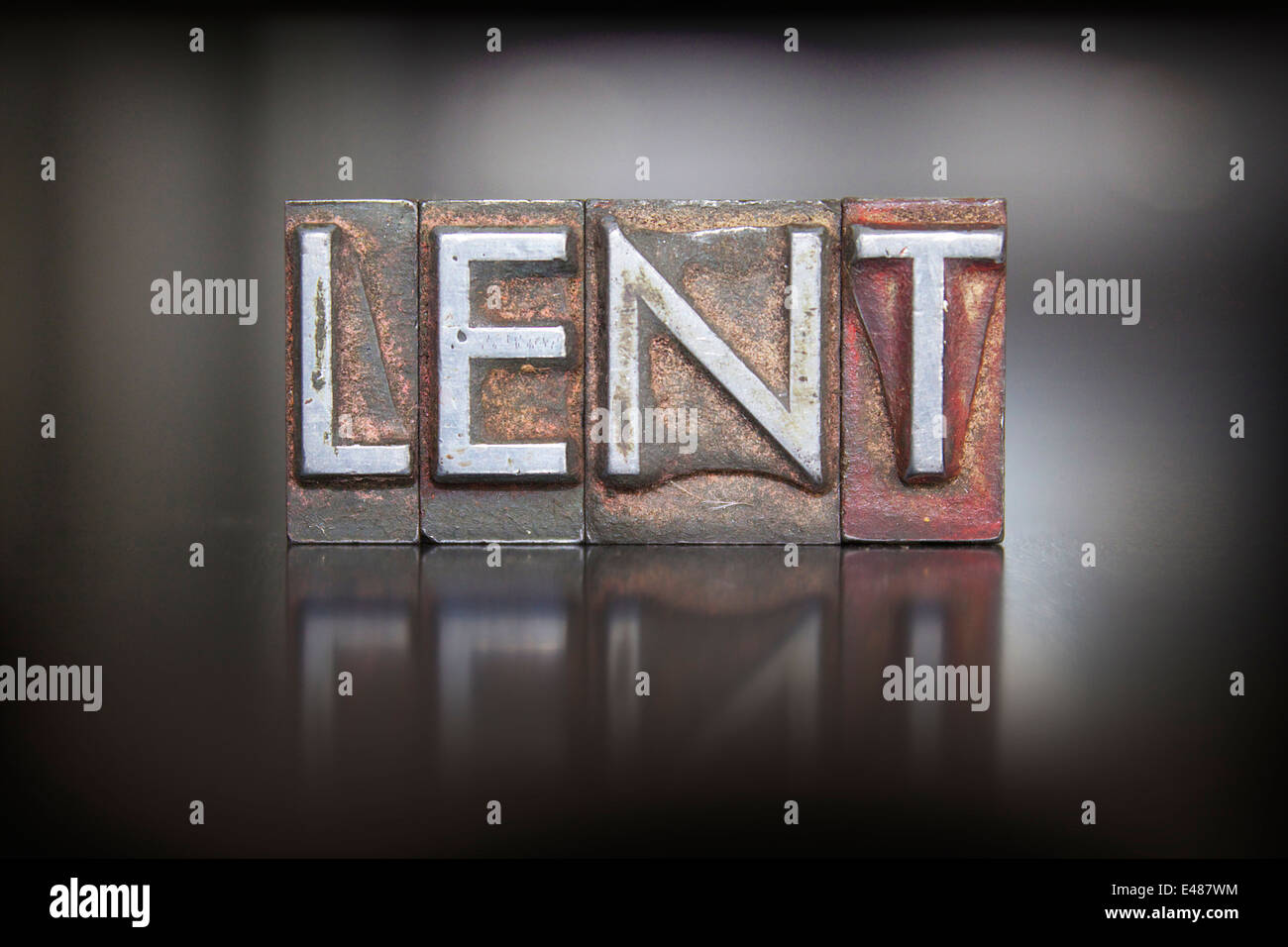 The word LENT written in vintage lead letterpress type Stock Photo - Alamy