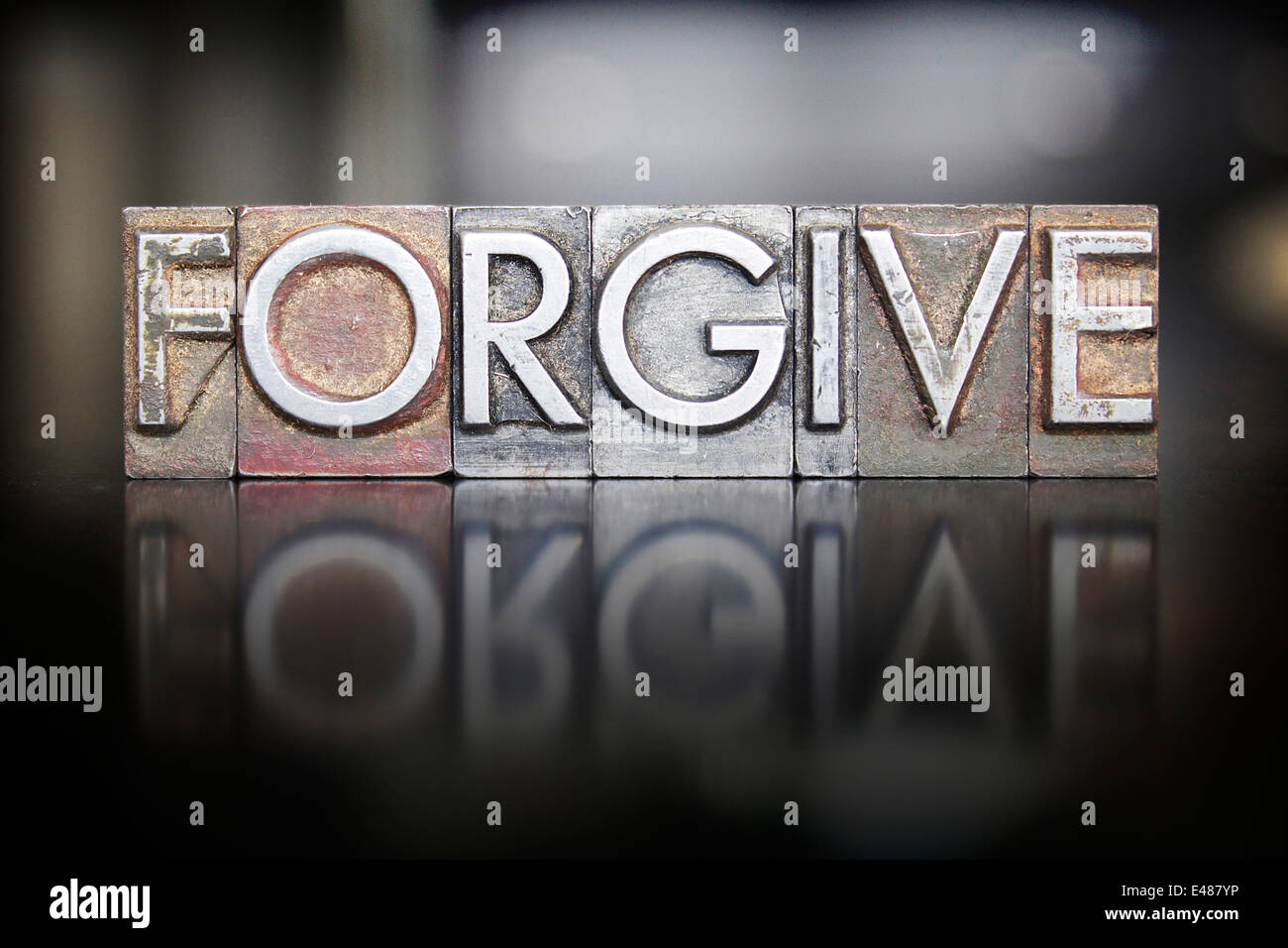 The word FORGIVE written in vintage letterpress type Stock Photo - Alamy
