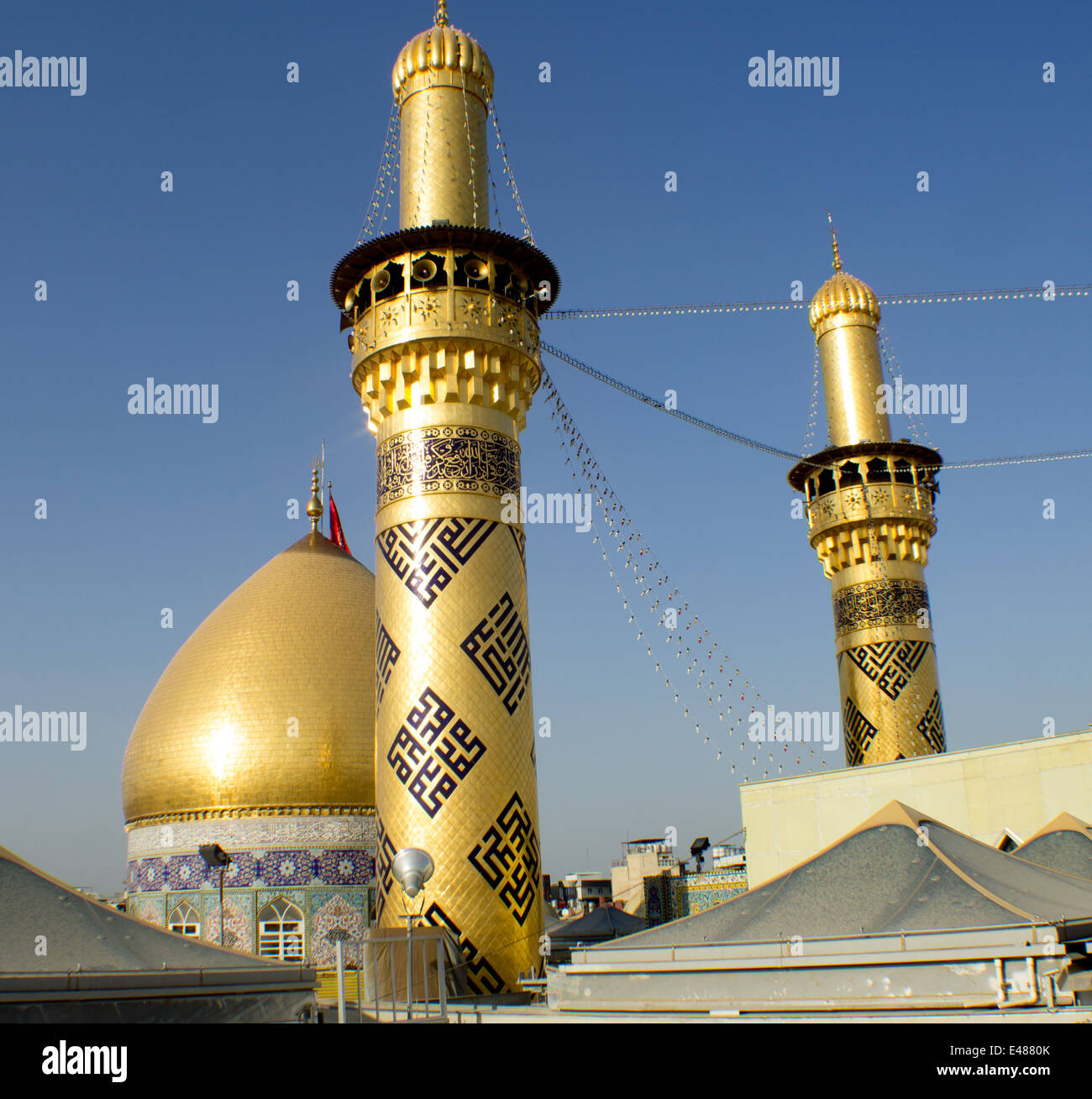 Karbala, Iraq – May 30 2014: It is the shrine of great taste gilded ...