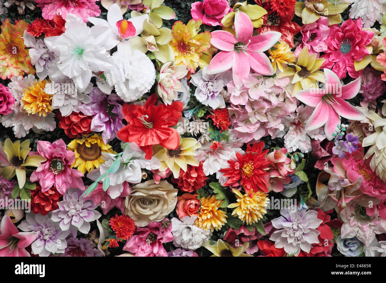 background with lots of colorful flowers Stock Photo - Alamy