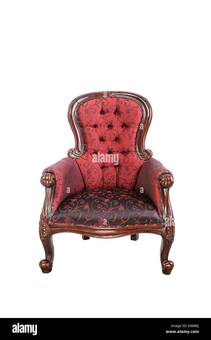 Vintage red silk cloth chair isolated on white background Stock Photo ...
