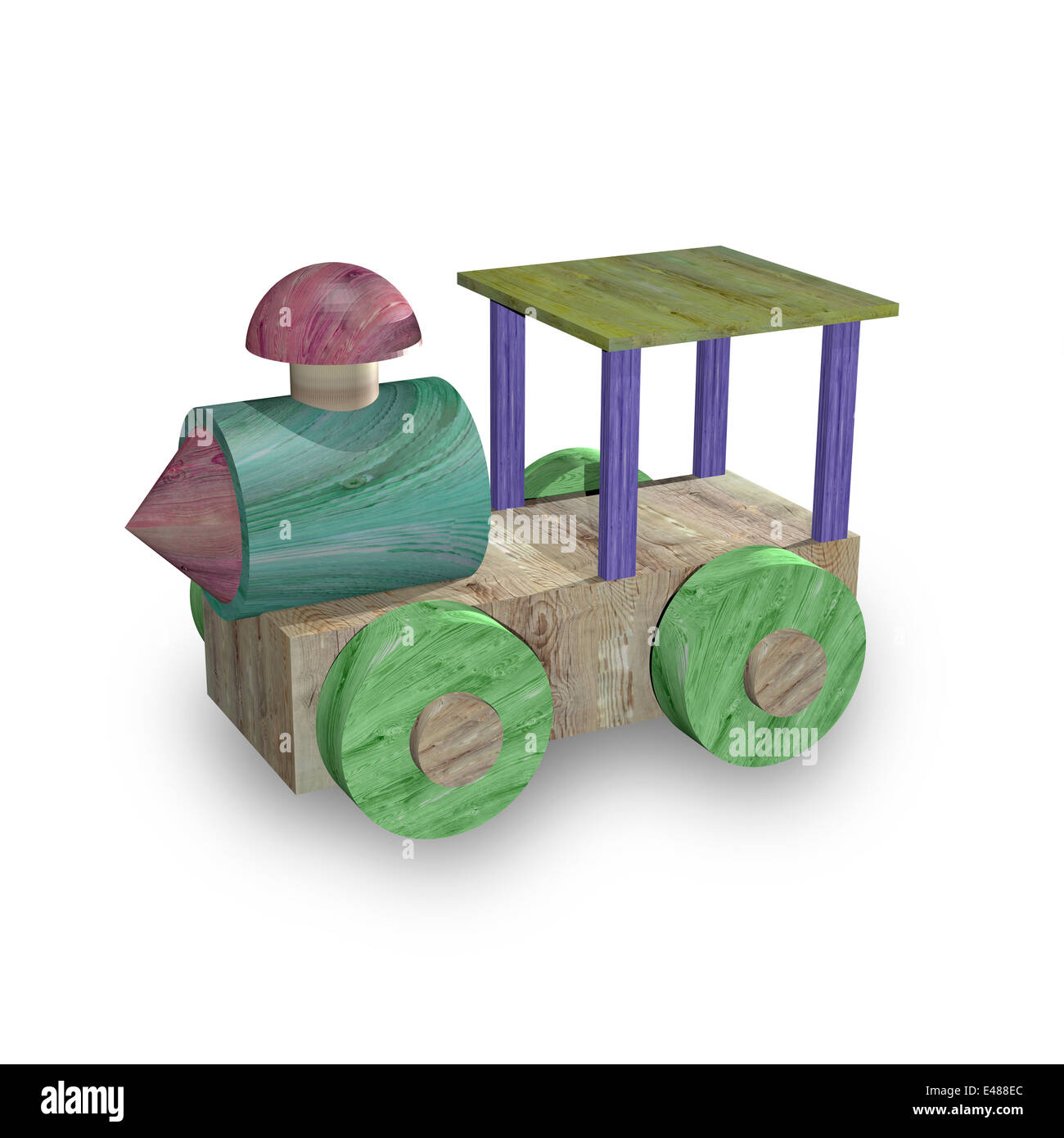 design in 3d of a wood locomotive isolated on white Stock Photo - Alamy