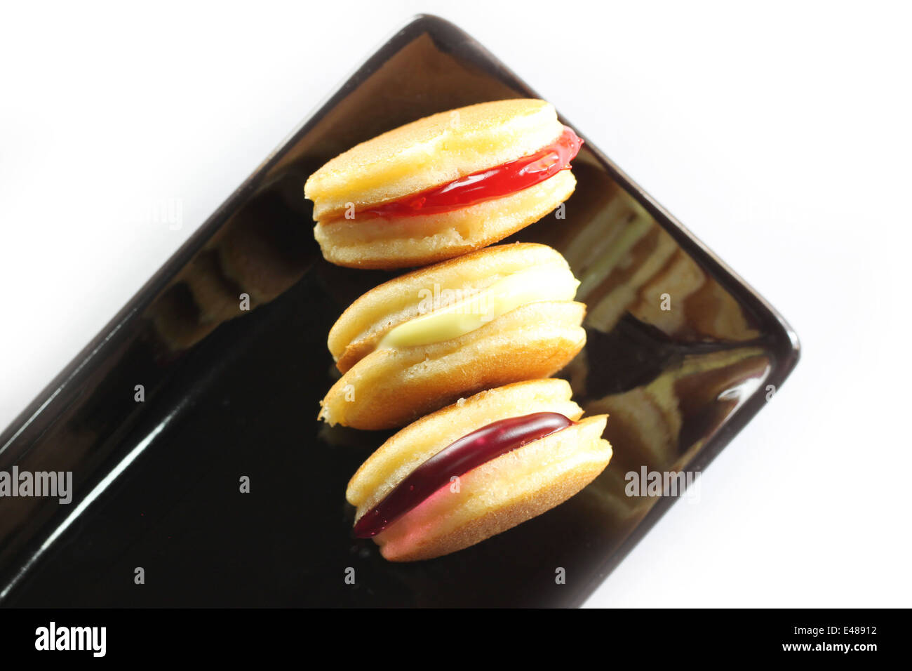 Thailand macaroon in black dish for foods background Stock Photo - Alamy