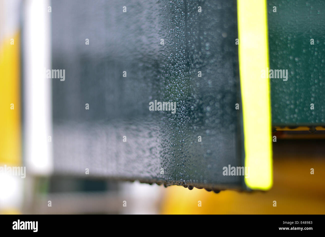 A wet Formula 1 paddock at the British F1 Grand Prix, Silverstone, UK ...
