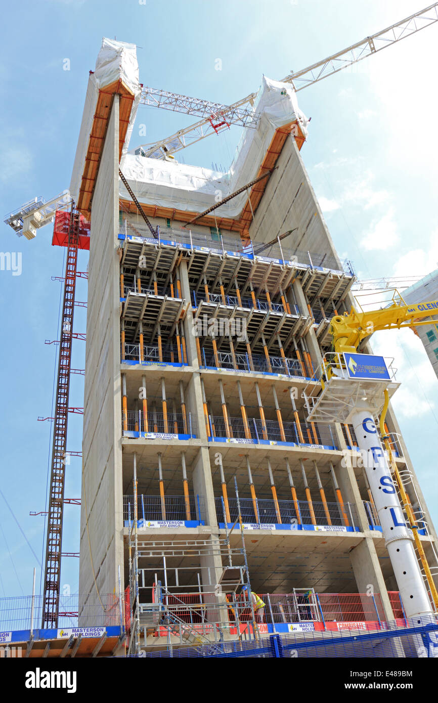 Building construction on the Greenwich Peninsula, London, England, UK ...