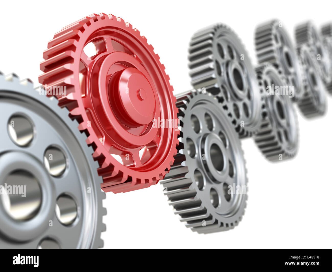 Machine gears on white background. Teamwork concept.. 3d Stock Photo ...
