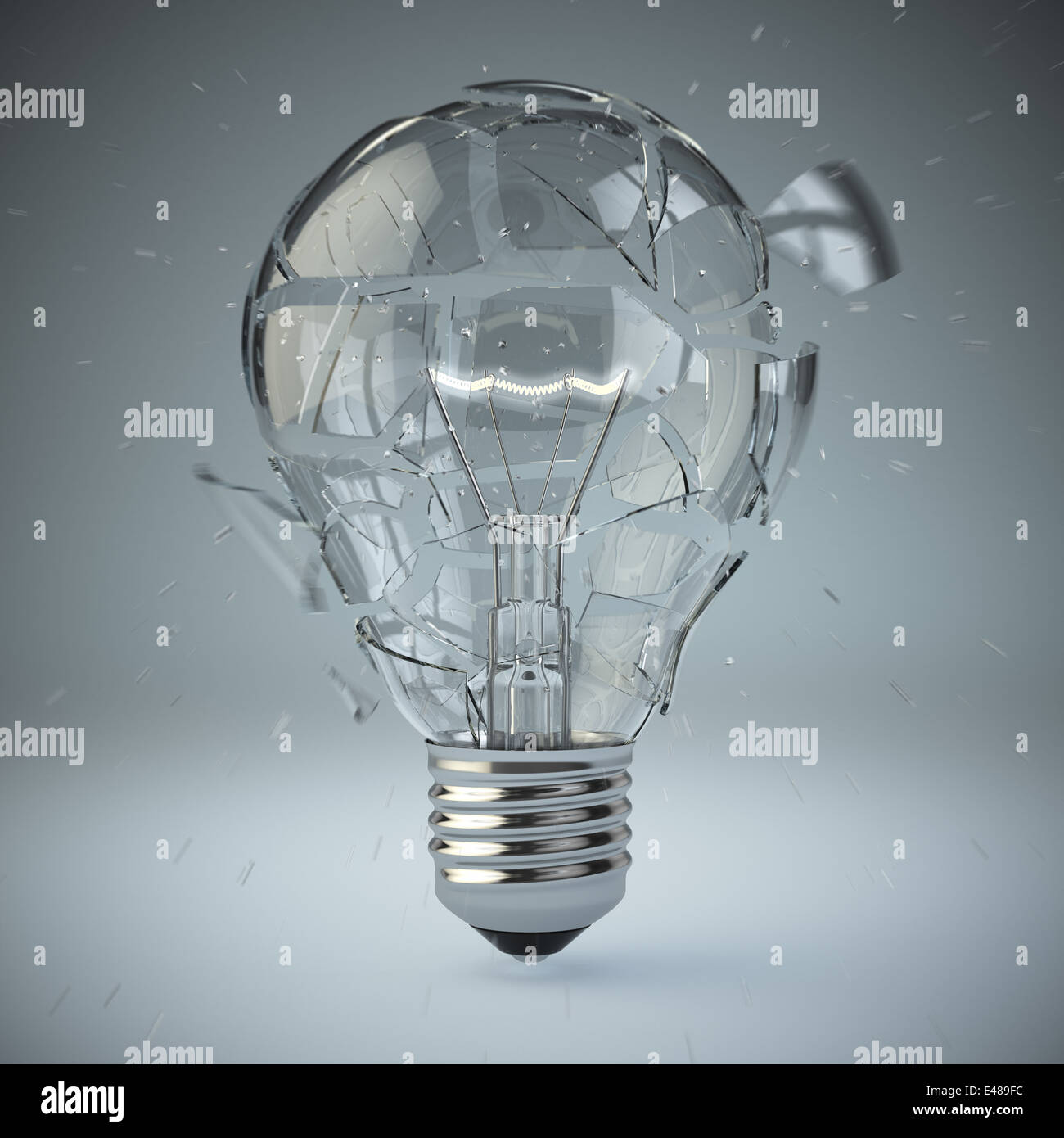 Light bulb exploding. Concept of idea. 3d Stock Photo - Alamy
