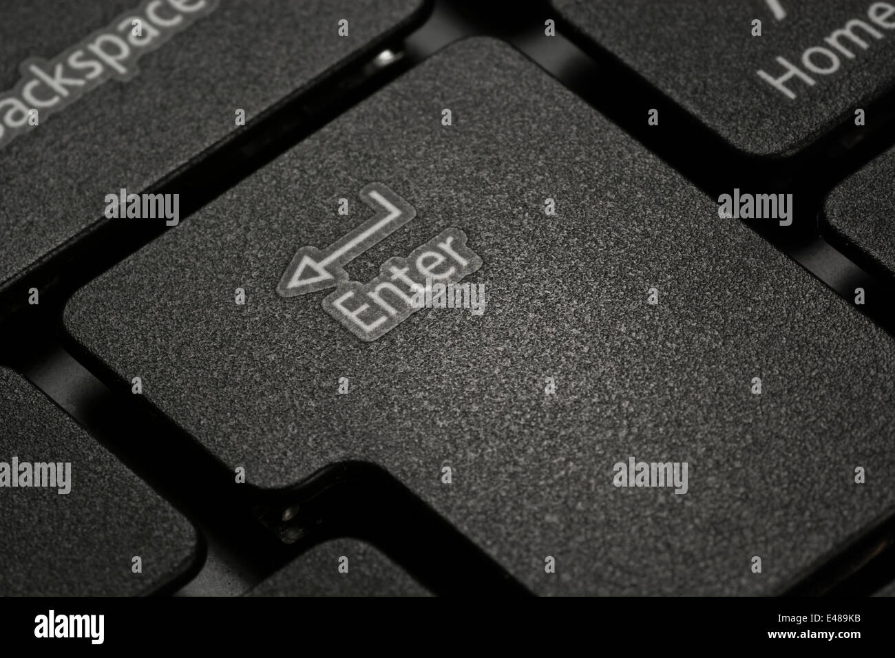 Macro-photo of computer laptop / desktop Enter key detail Stock Photo ...