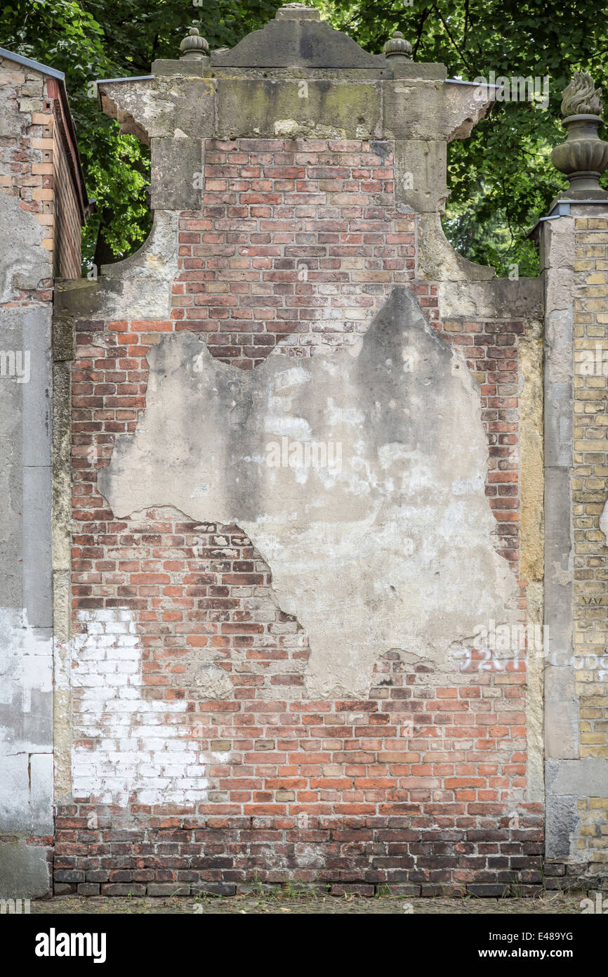 flip side of an old cemetery brick wall Stock Photo - Alamy