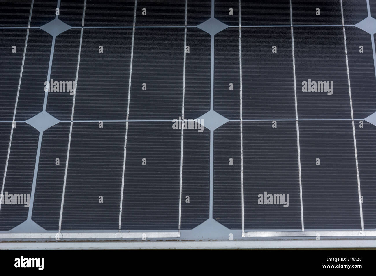 Solar cells of a PVC / Photo-voltaic solar panel. A 'renewable' form of ...