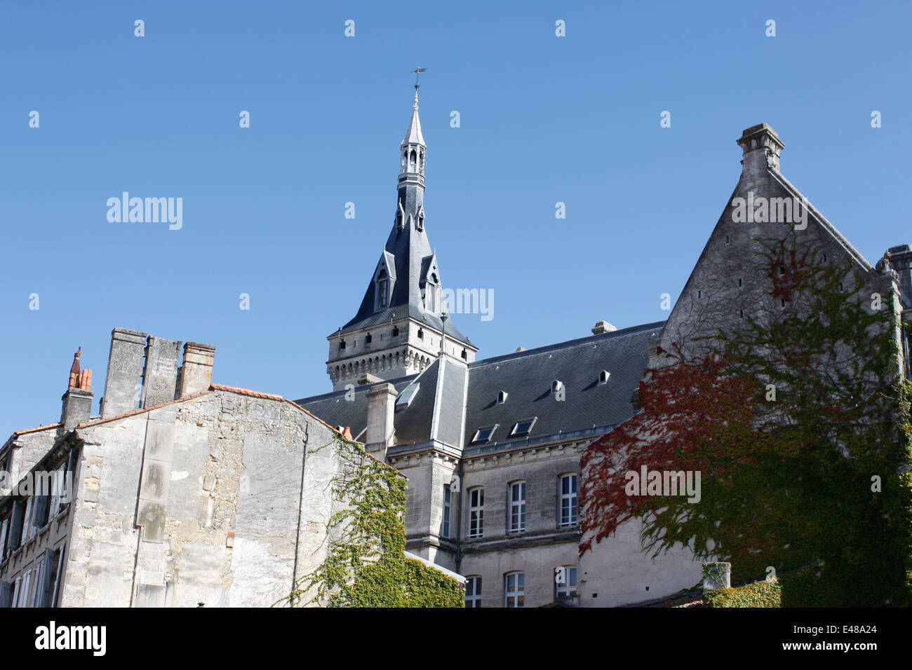 Building, Town Hall and castle, city of Angouleme, Charente, Poitou ...