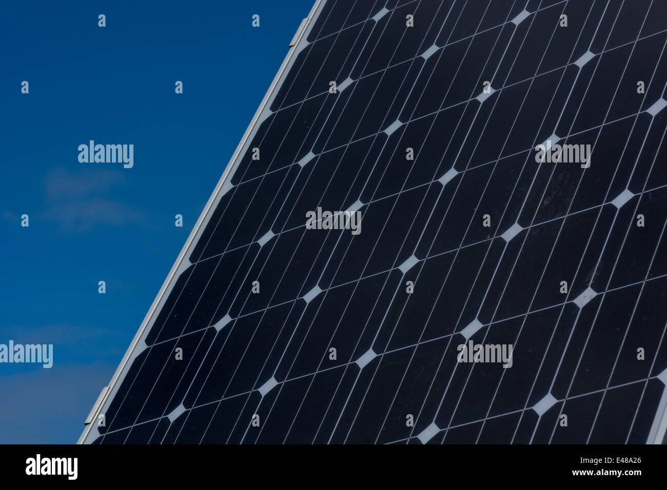 Section of a PVC / Photo-voltaic solar panel. A 'renewable' form of ...