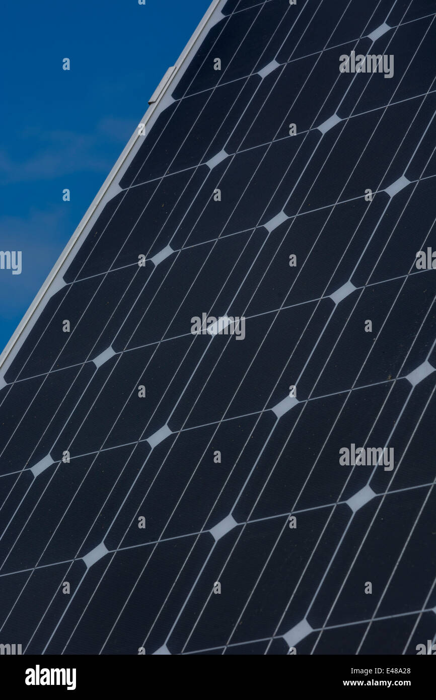 Section of a PVC / Photo-voltaic solar panel. A 'renewable' form of ...