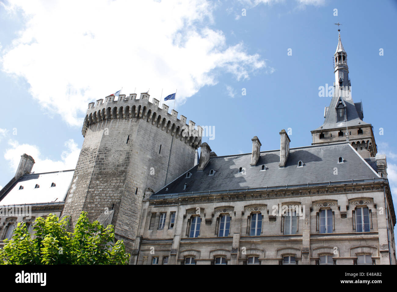 Building, Town Hall and castle, city of Angouleme, Charente, Poitou ...