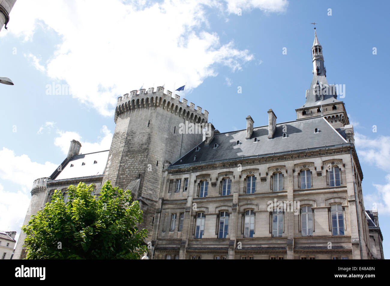 Building, Town Hall and castle, city of Angouleme, Charente, Poitou ...