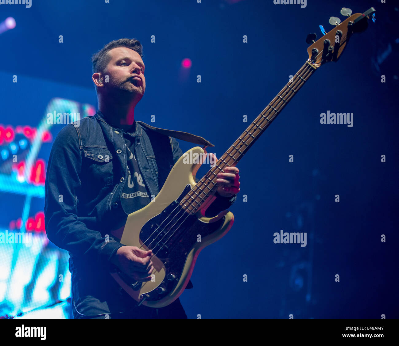 July 3, 2014 - Milwaukee, Wisconsin, U.S - Bassist TOM CHAPMAN of the ...