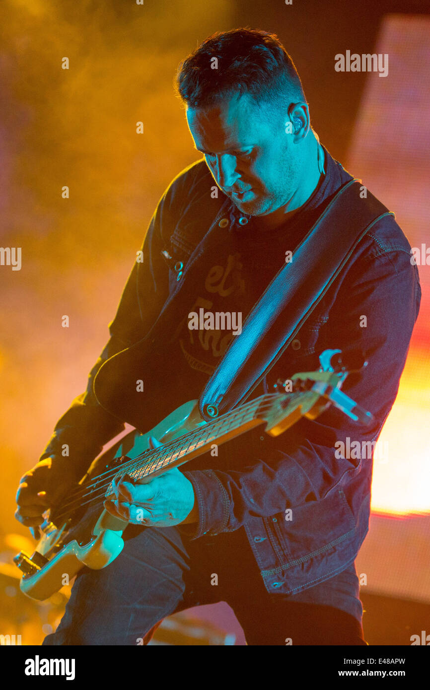 July 3, 2014 - Milwaukee, Wisconsin, U.S - Bassist TOM CHAPMAN of the ...