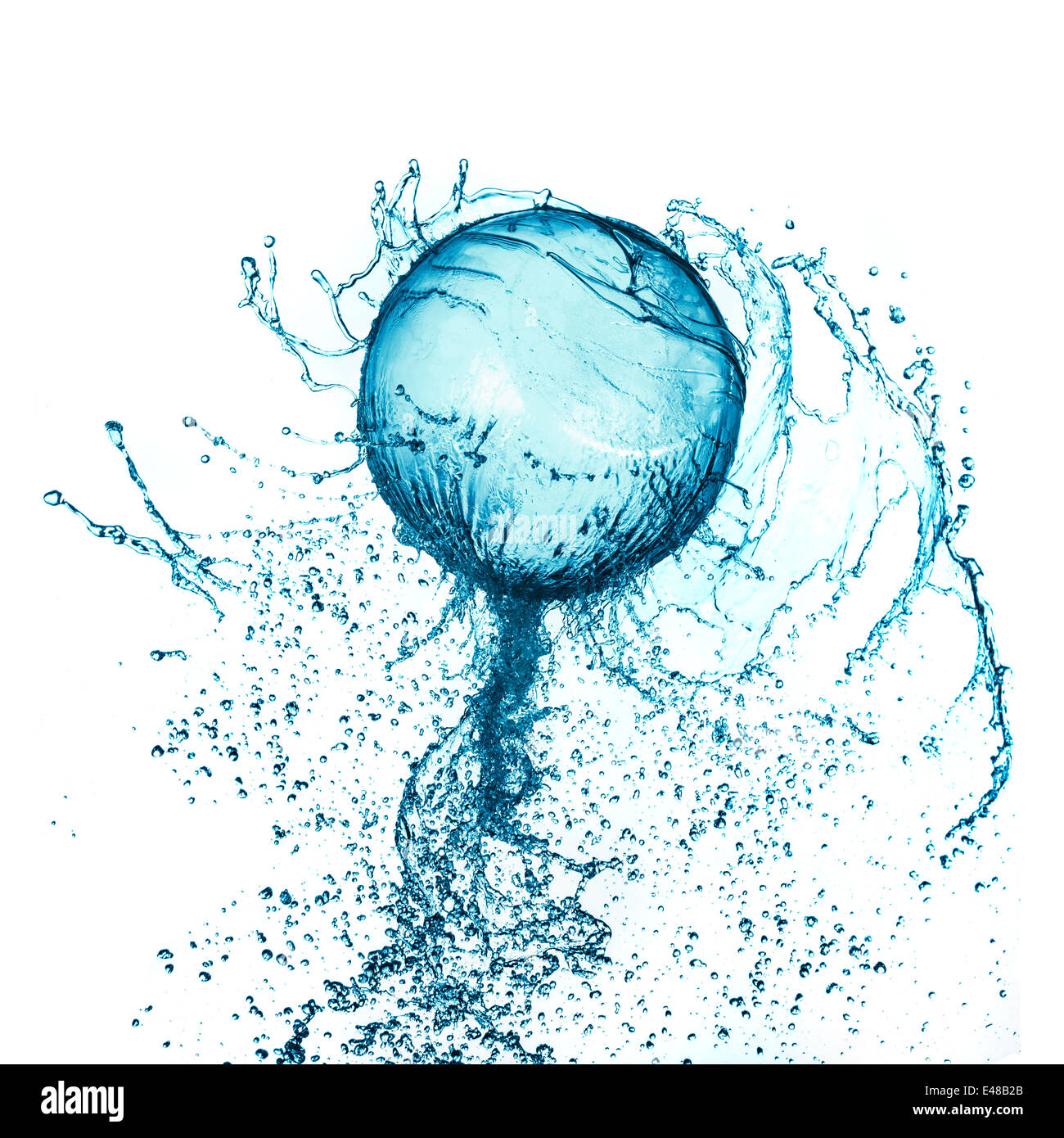 Abstract water ball splash isolated on white background Stock Photo - Alamy