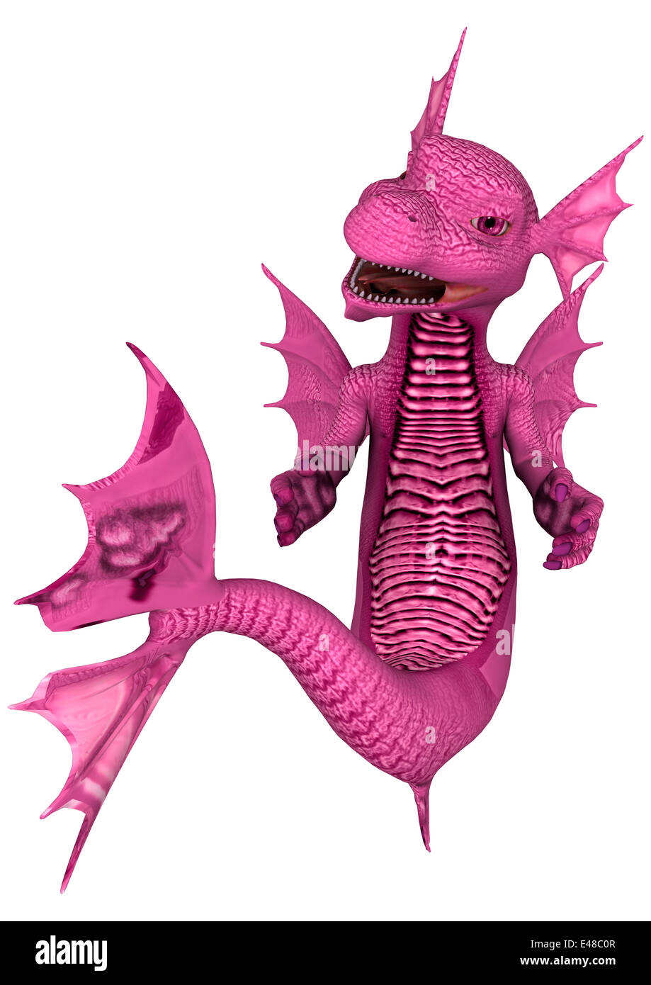 3D digital render of a cute little pink sea dragon isolated on white ...