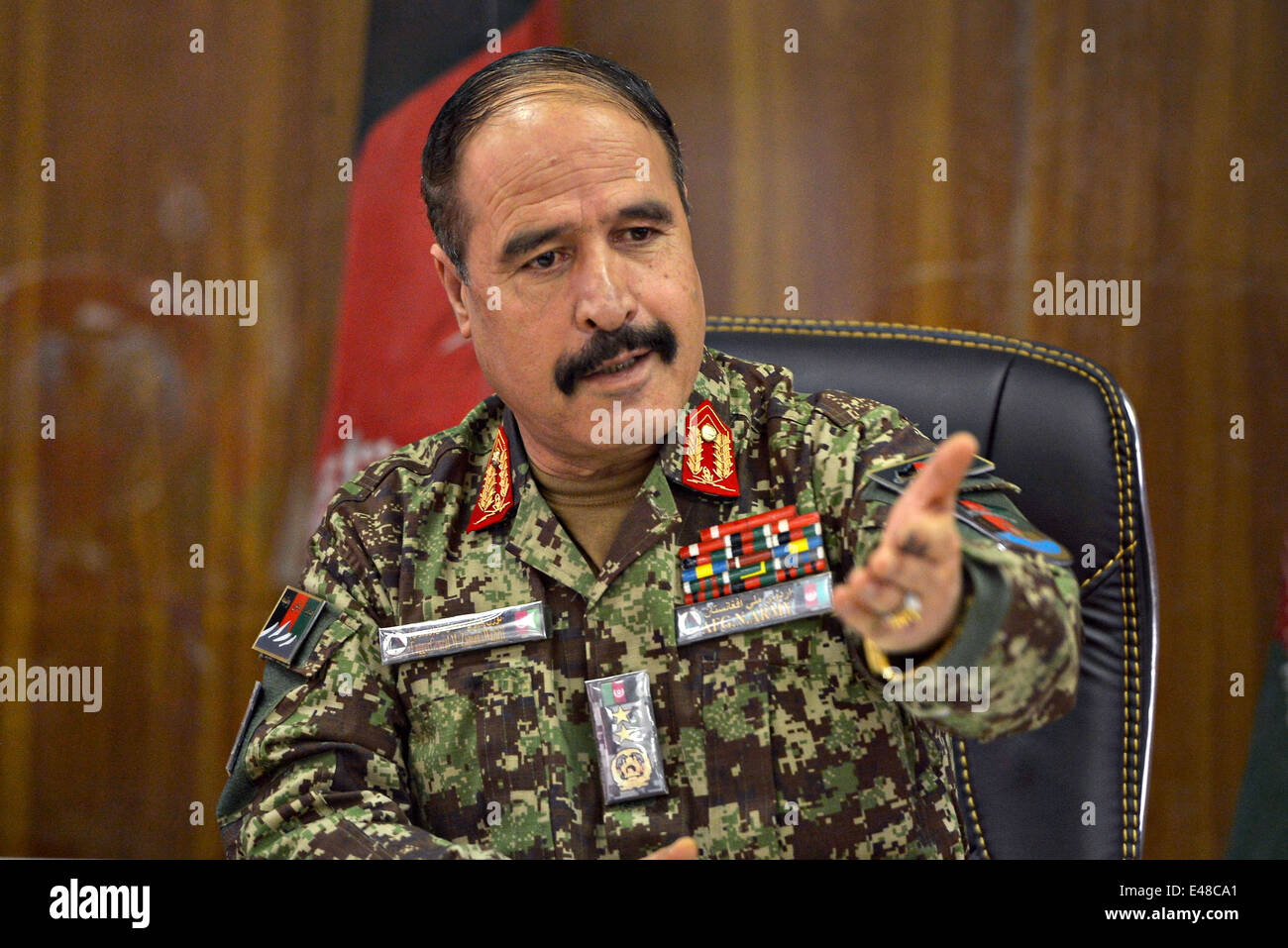 Afghan Army General Mohammed Zaman Waziri, commander of the 201st ...