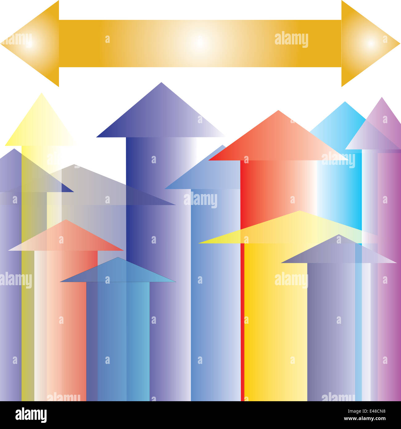 The Colorful Arrow up to Upward Point Stock Photo - Alamy