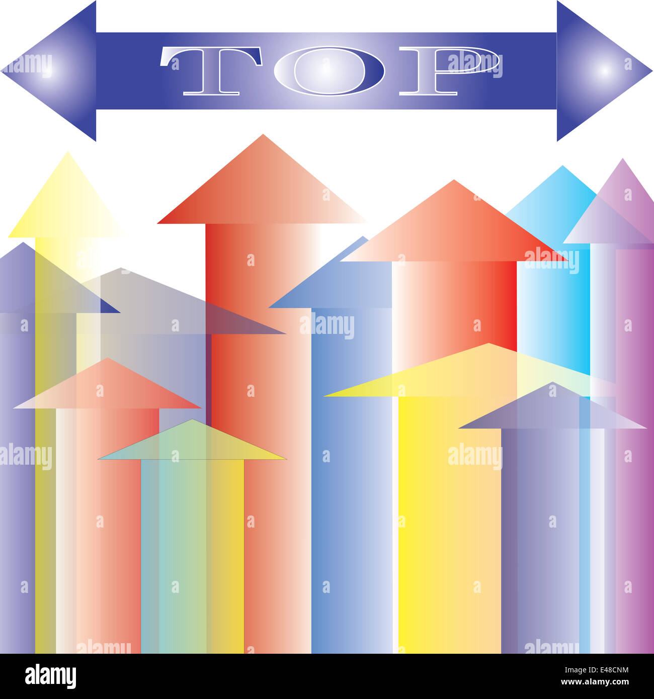 The Colorful Arrow up to the Top Point Stock Photo - Alamy