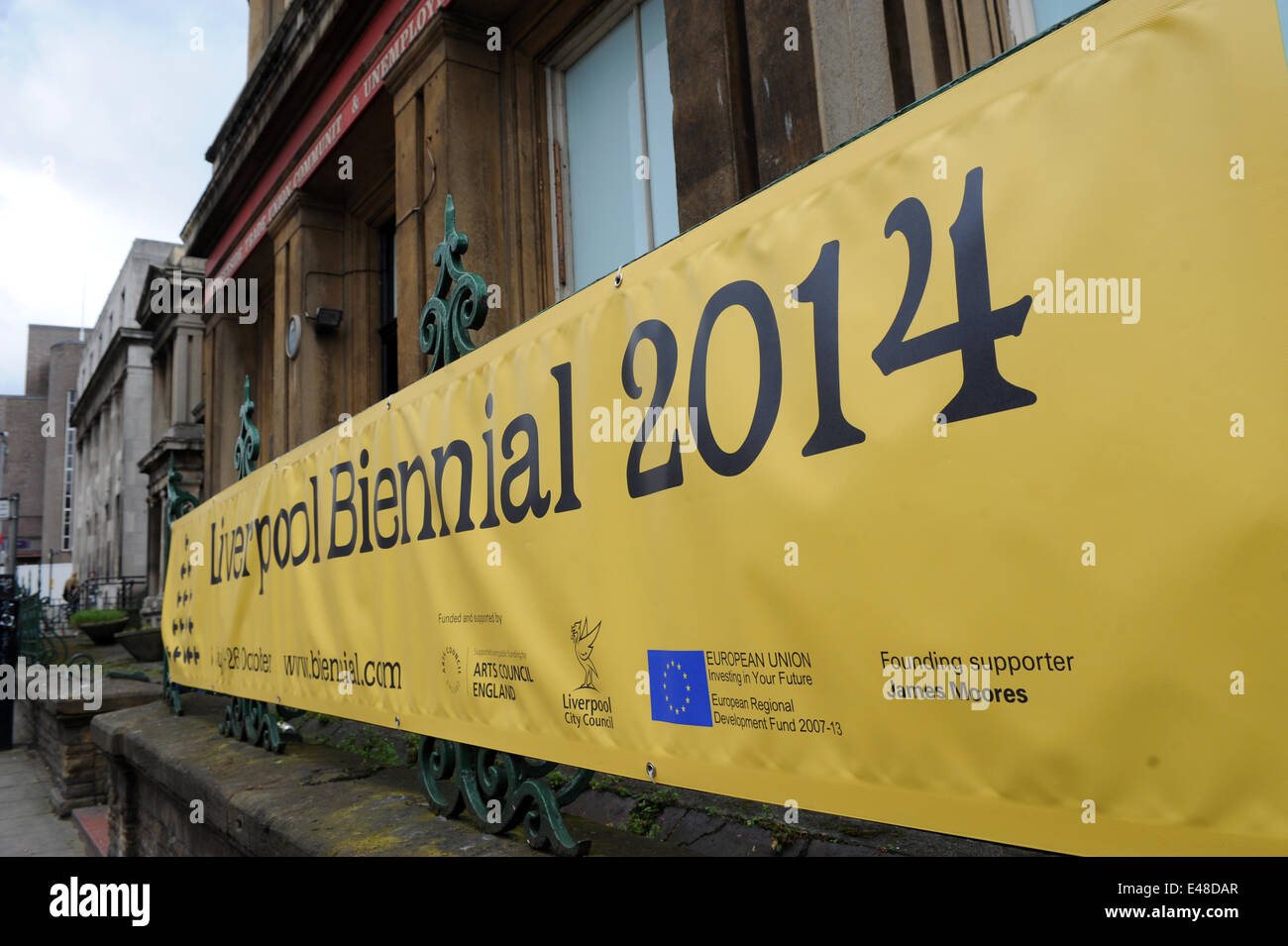 Liverpool, UK. 3rd July, 2014. Sign outside The Old Blind School venue ...