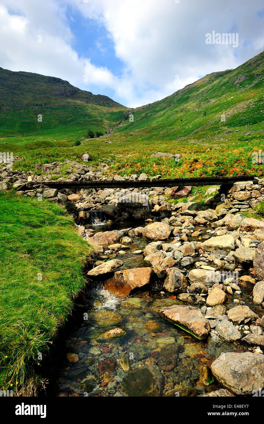 Footbridge Across the Stream Stock Photo - Alamy