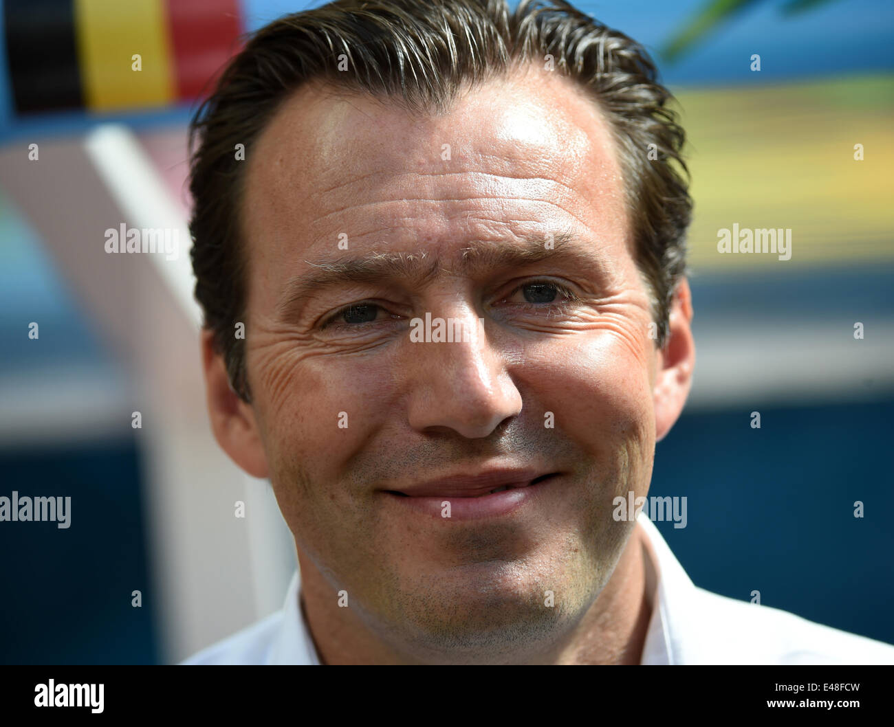Brasilia, Brazil. 5th July, 2014. Belgium's coach Marc Wilmots is seen ...