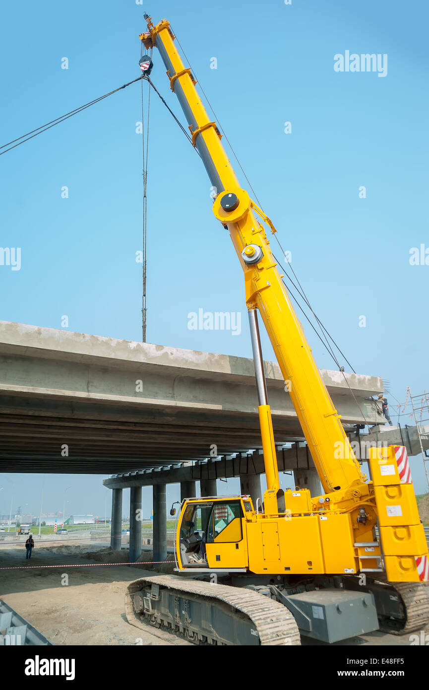 process of bridge construction to pass through it motorways Stock Photo ...