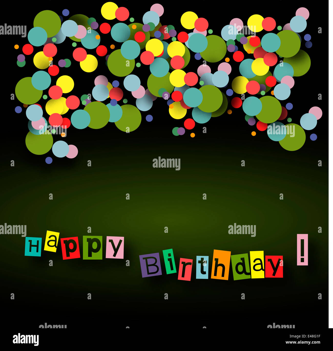 Postcard with colored circles Stock Photo - Alamy