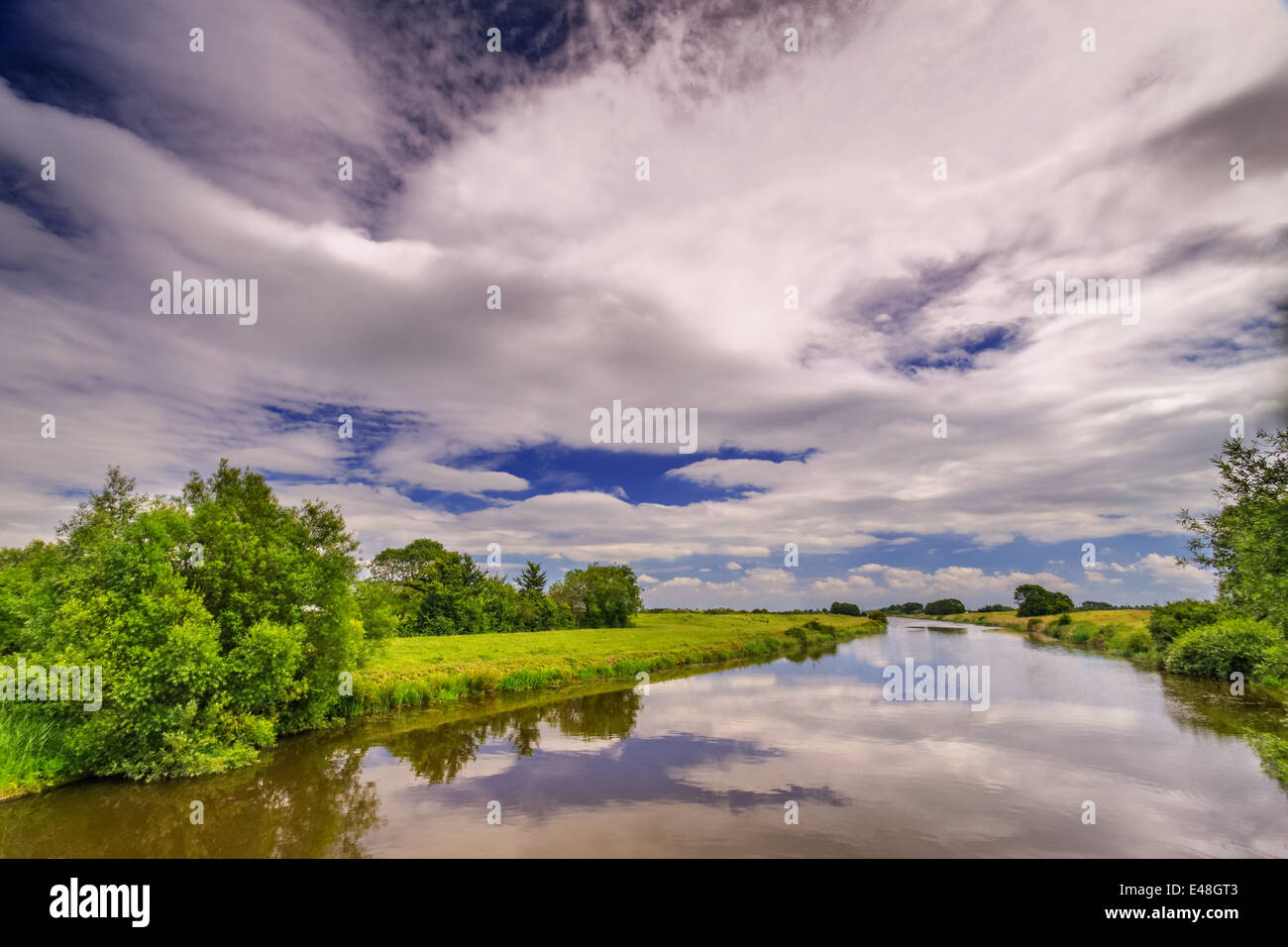 Huntspill river as it crosses the A38, looking east Stock Photo - Alamy