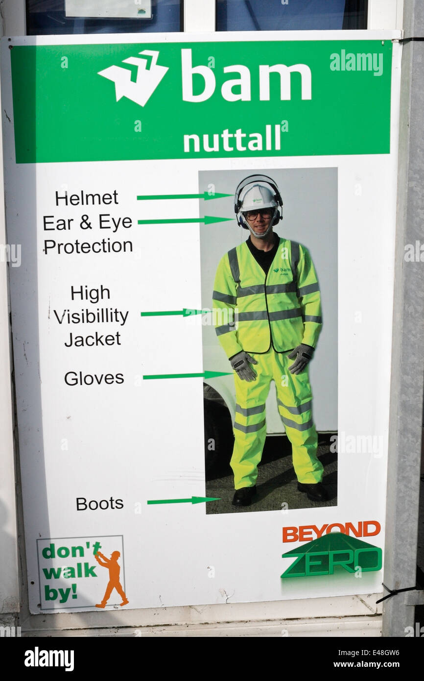 Health and safety Construction site access notice, Wales UK Stock Photo ...
