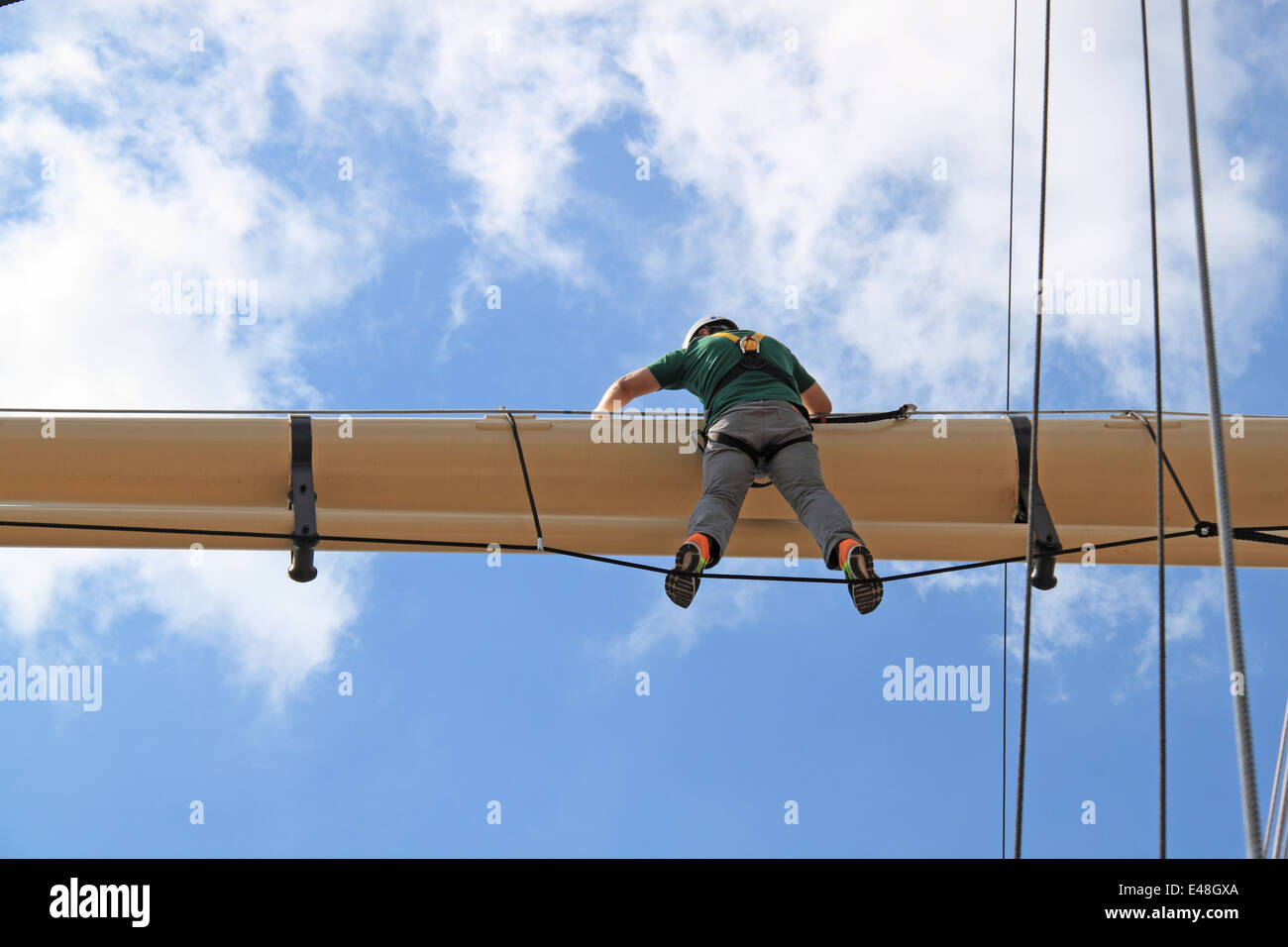 Climbing the main mast rigging, SS Great Britain, Bristol Docks ...