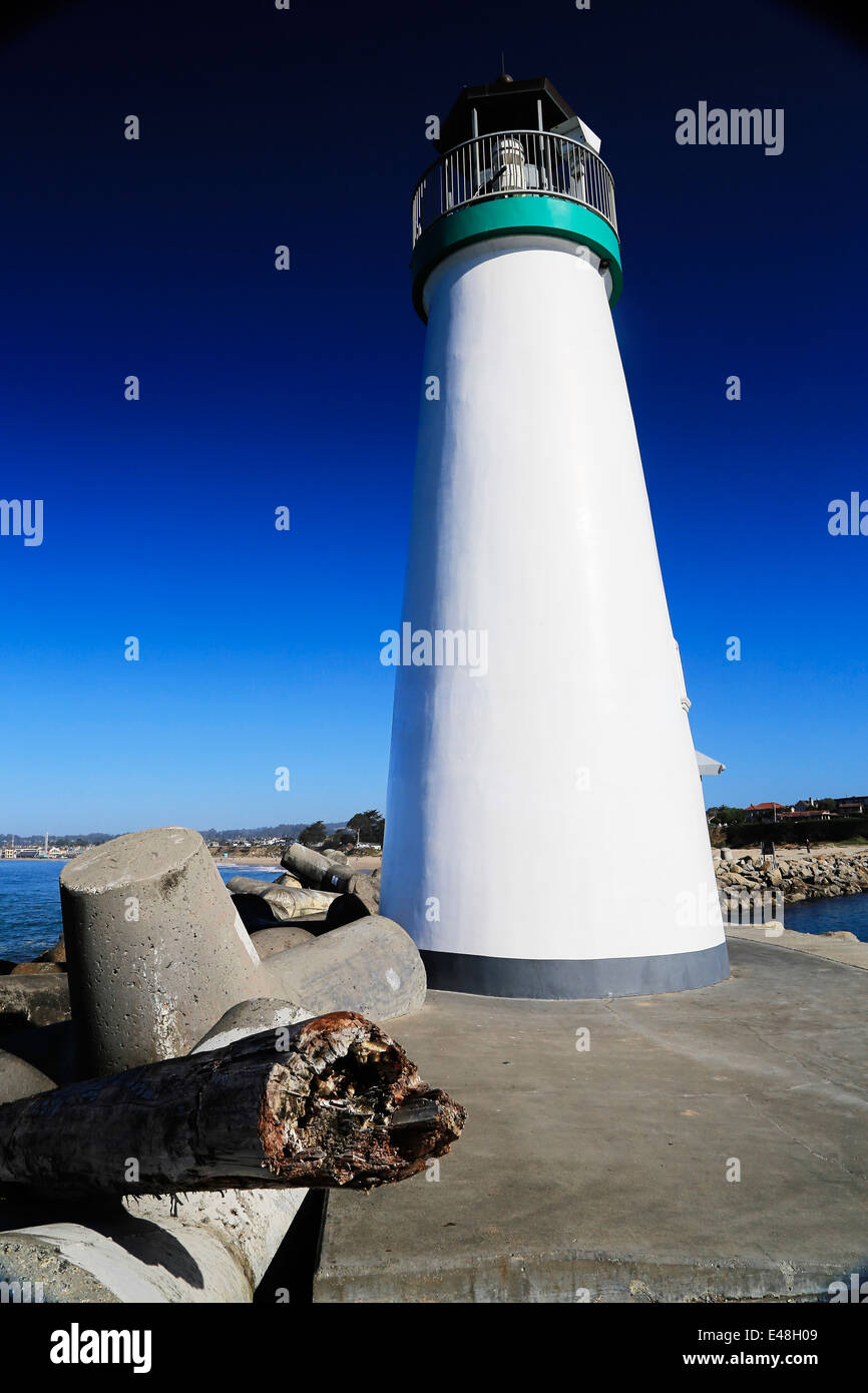 Santa Cruz Breakwater Lighthouse, know as Walton Lighthouse, in Santa ...