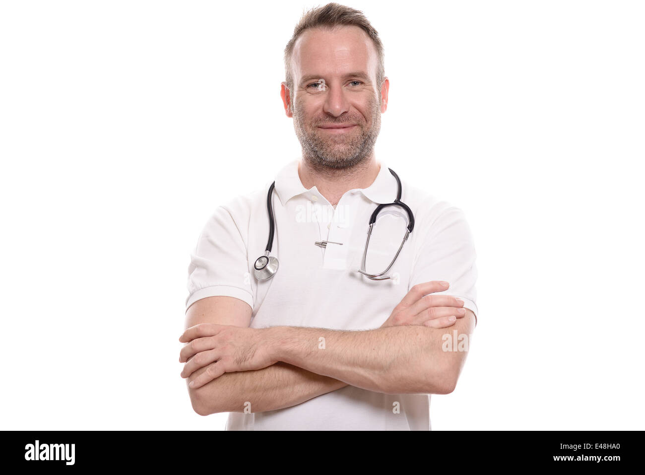 Handsome confident male doctor Stock Photo - Alamy