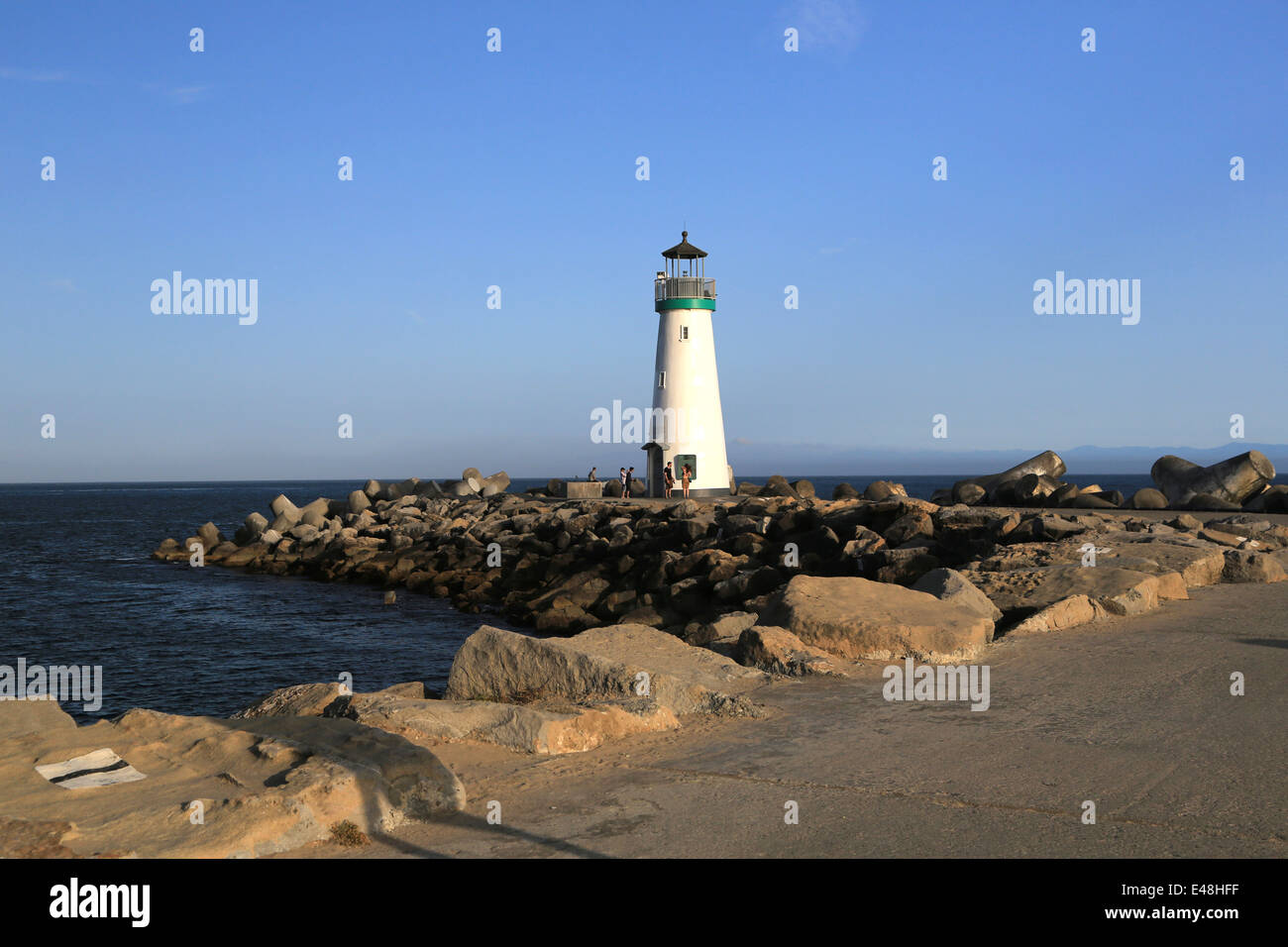 Santa Cruz Breakwater Lighthouse, know as Walton Lighthouse, in Santa ...