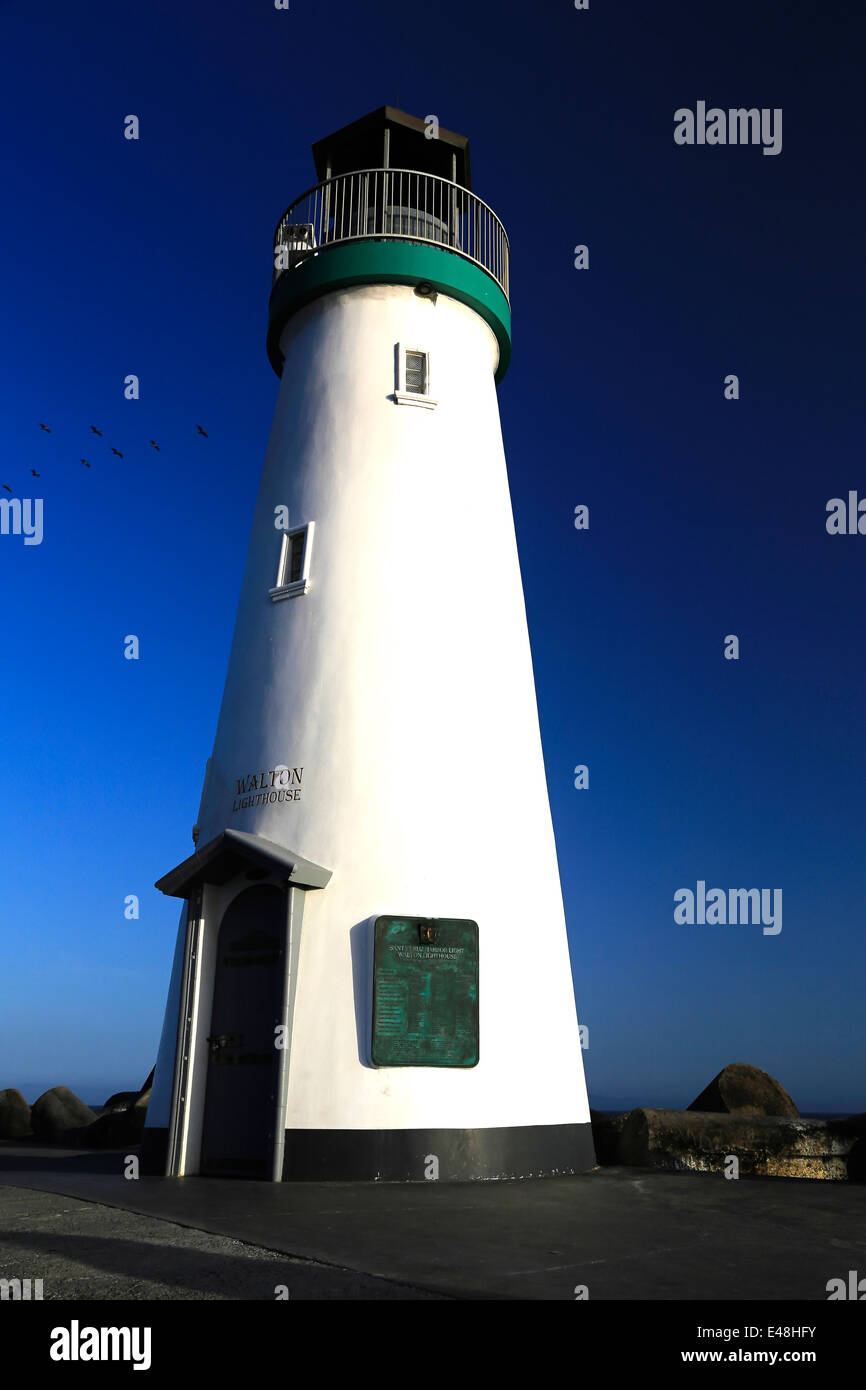 Santa Cruz Breakwater Lighthouse, know as Walton Lighthouse, in Santa ...