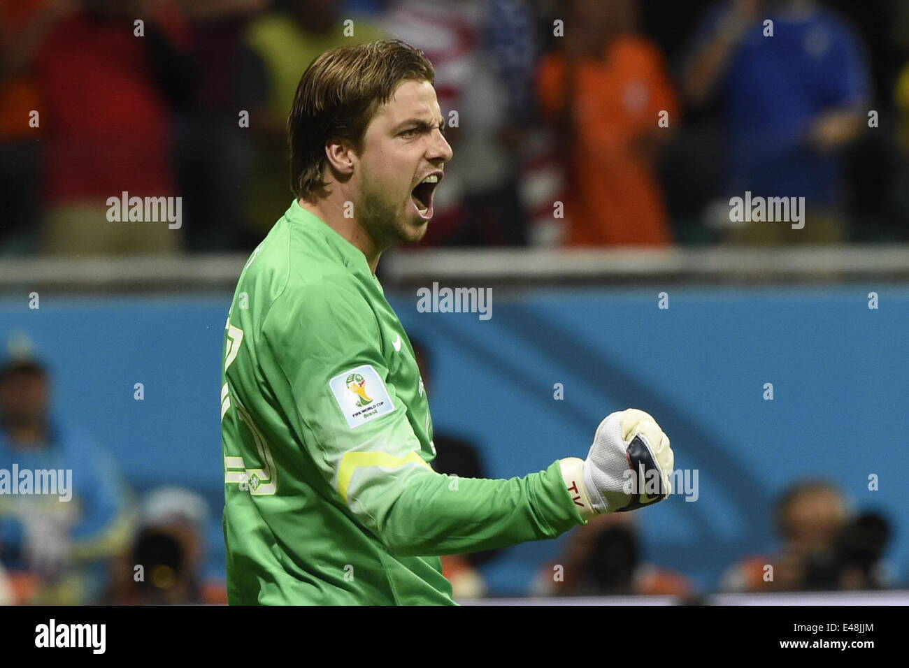 Salvador, Brazil. 5th July, 2014. Netherlands' goalkeeper Tim Krul ...