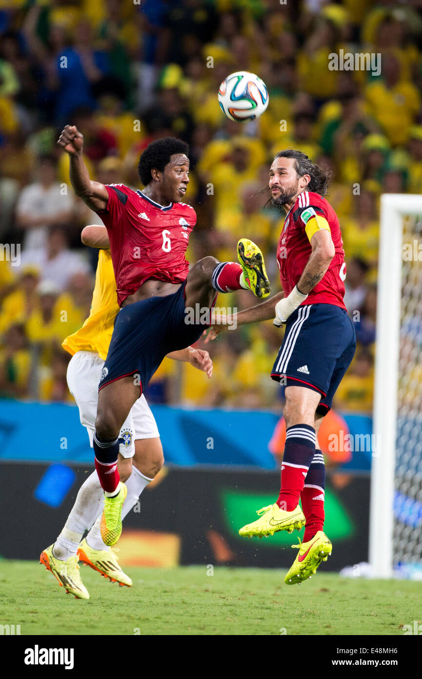 Fortaleza, Brazil. 4th July, 2014. (L-R) Carlos Sanchez, Mario Yepes ...