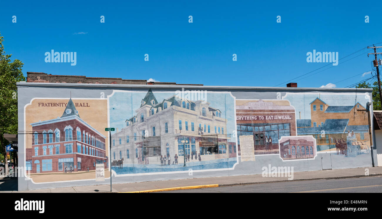 Washington, The Palouse, Dayton, Downtown, wall mural by artist Robert ...