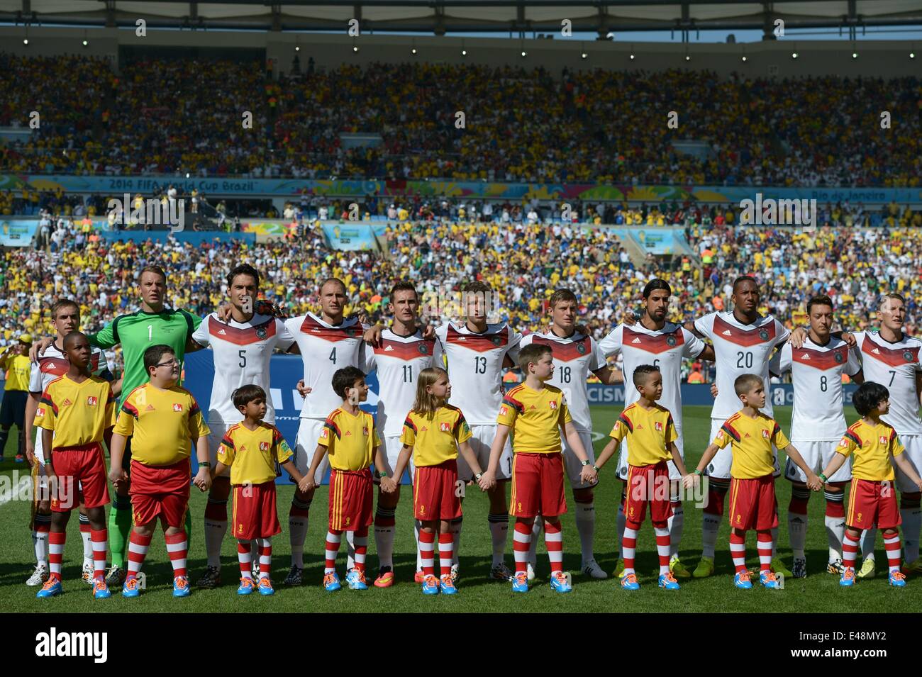 Rio de Janeiro, Brazil. 4th July, 2014. Germany team group line-up (GER ...