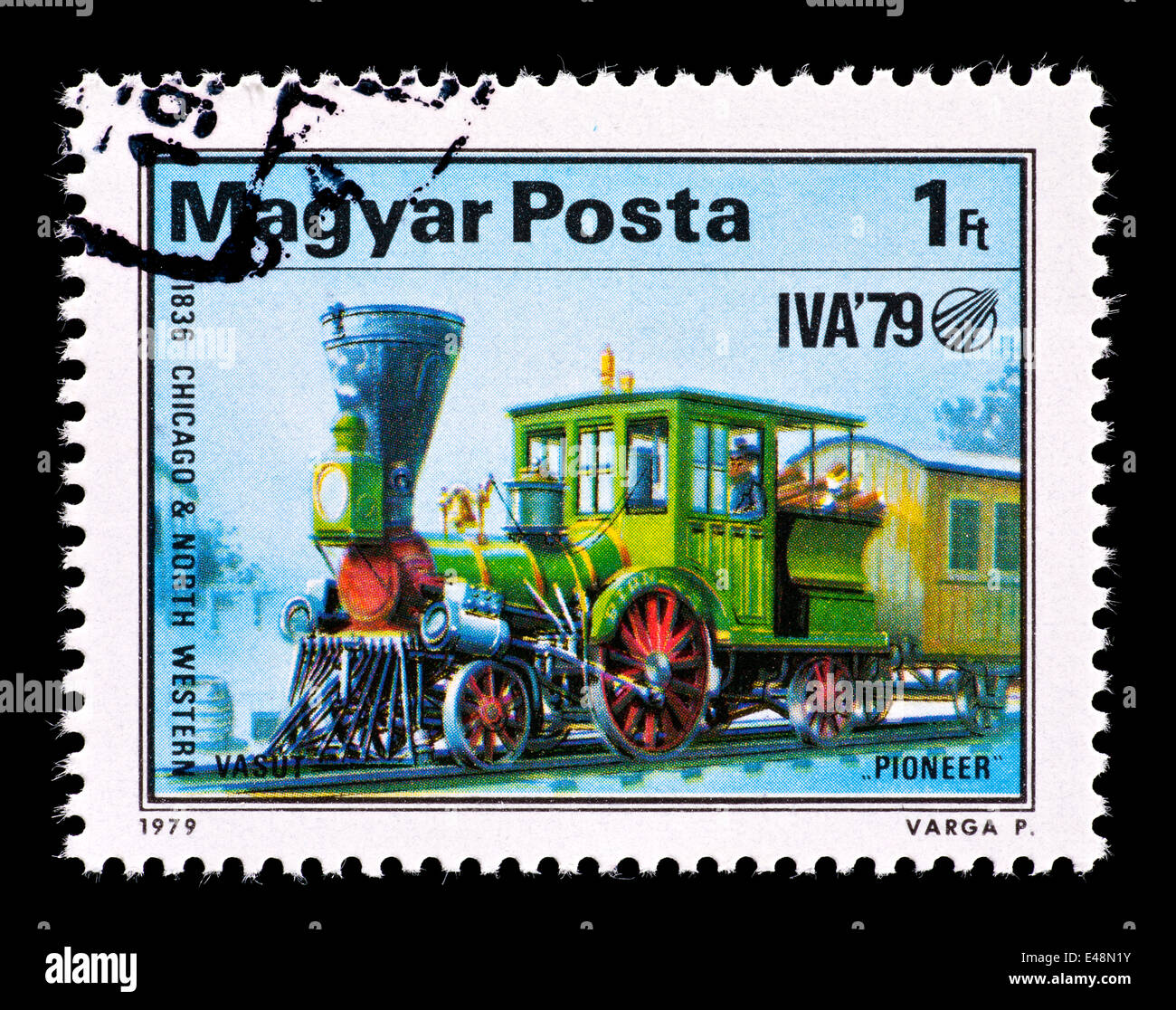 Postage stamp from Hungary depicting the train "Pioneer" from the ...