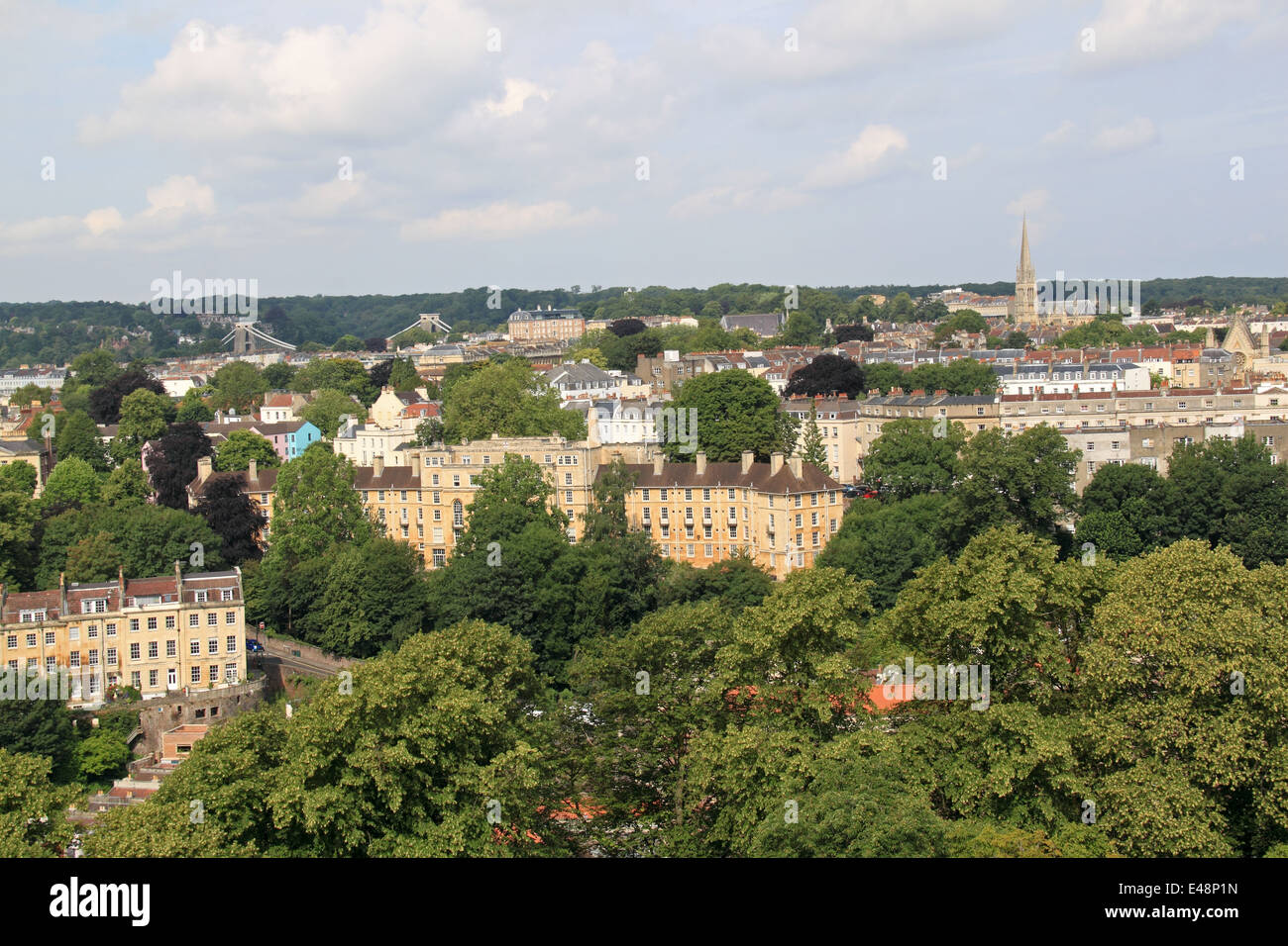 Clifton Village suburb seen from Cabot Tower, Brandon Hill Park ...