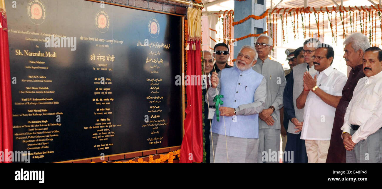 Indian Prime Minister Narendra Modi inaugrating the 240 megawatt uri ...