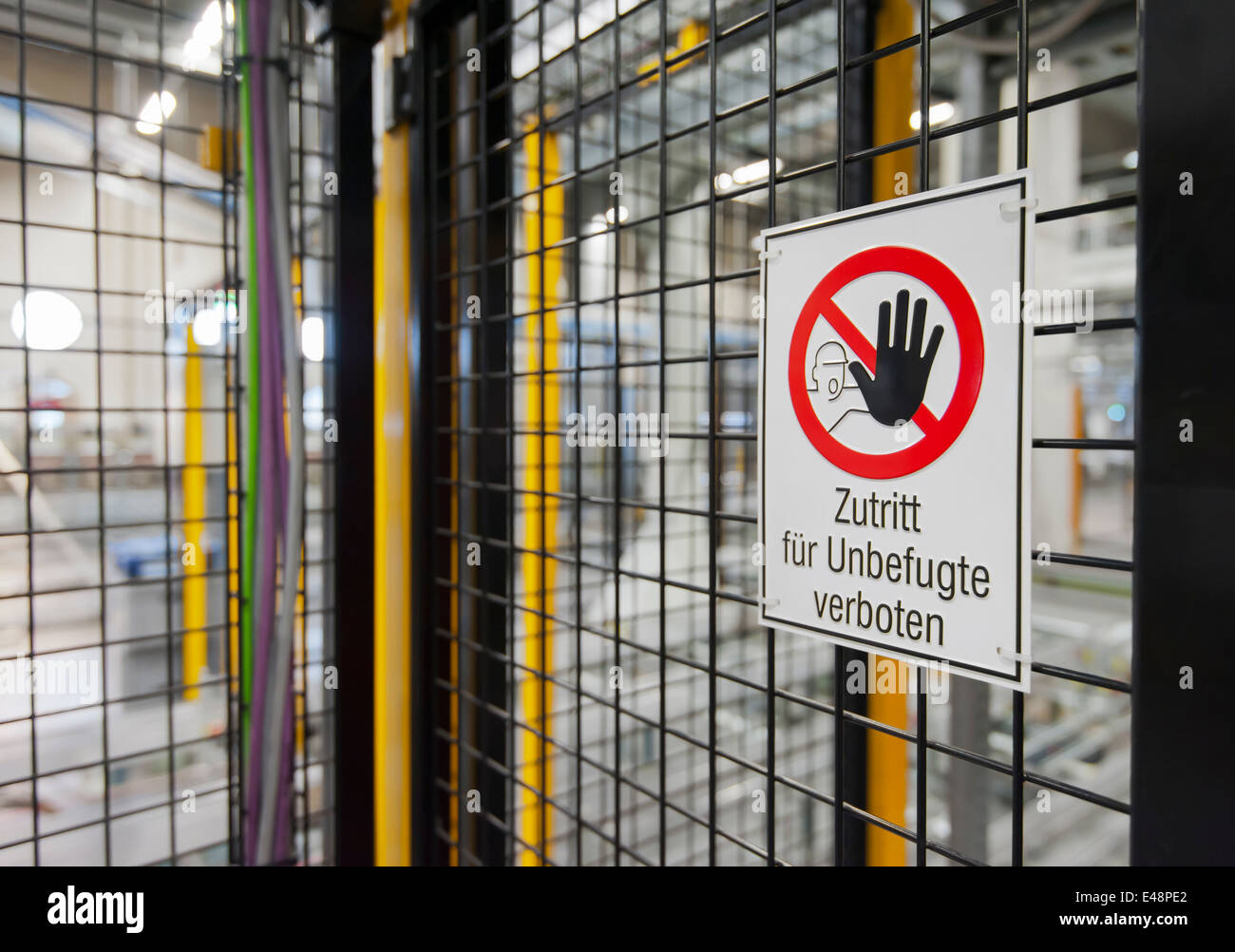 No Entry sign (German translation: "no entry for unauthorized personnel ...