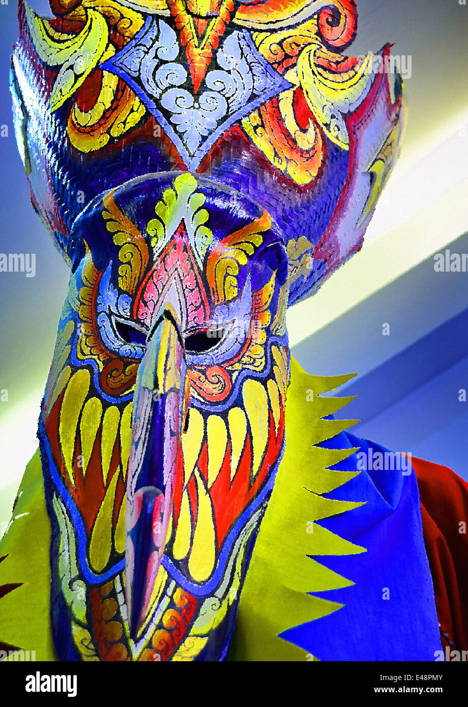 Wooden asian face mask hi-res stock photography and images - Alamy