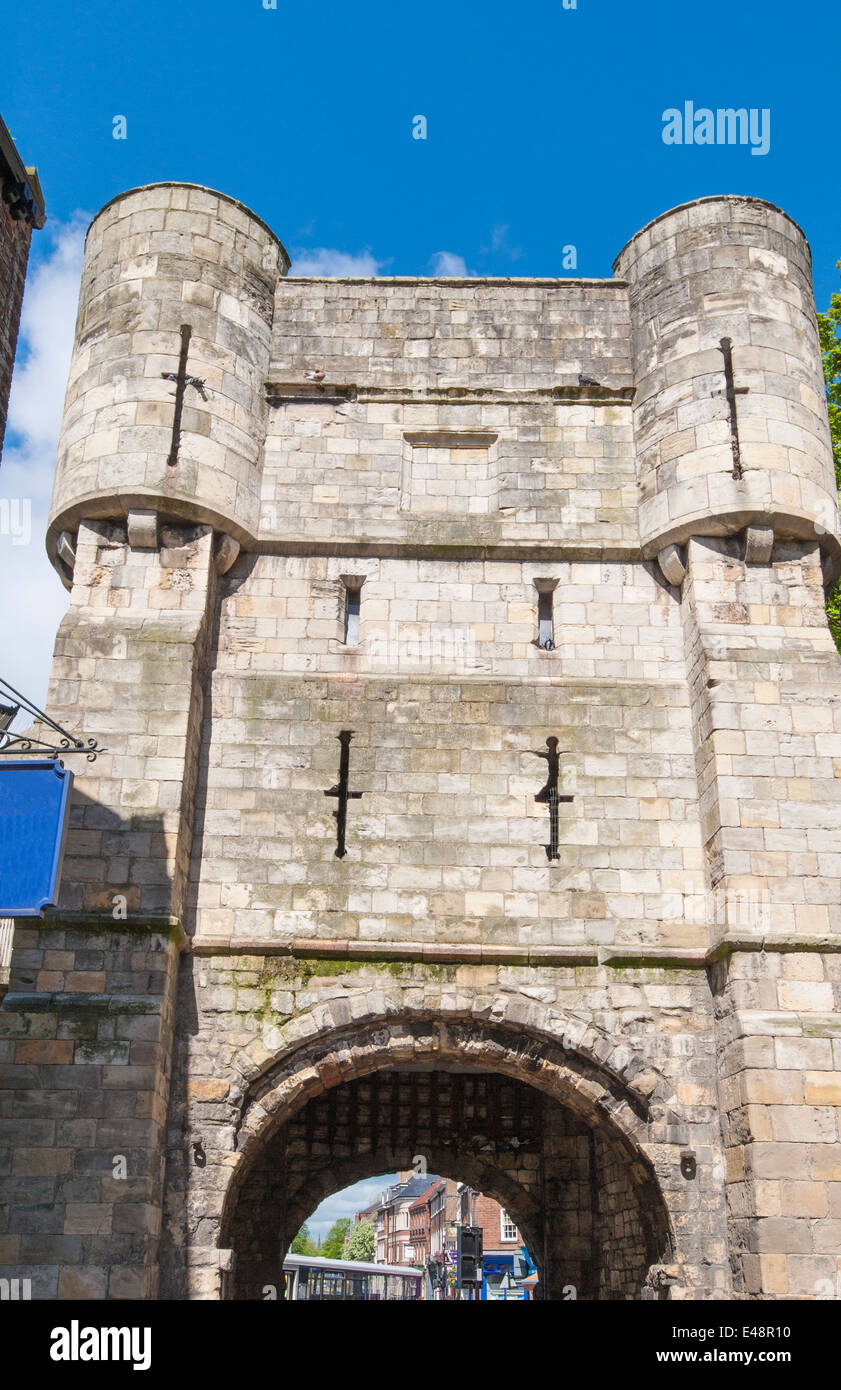 Ancient medieval gate tower tourist attraction in english city center ...